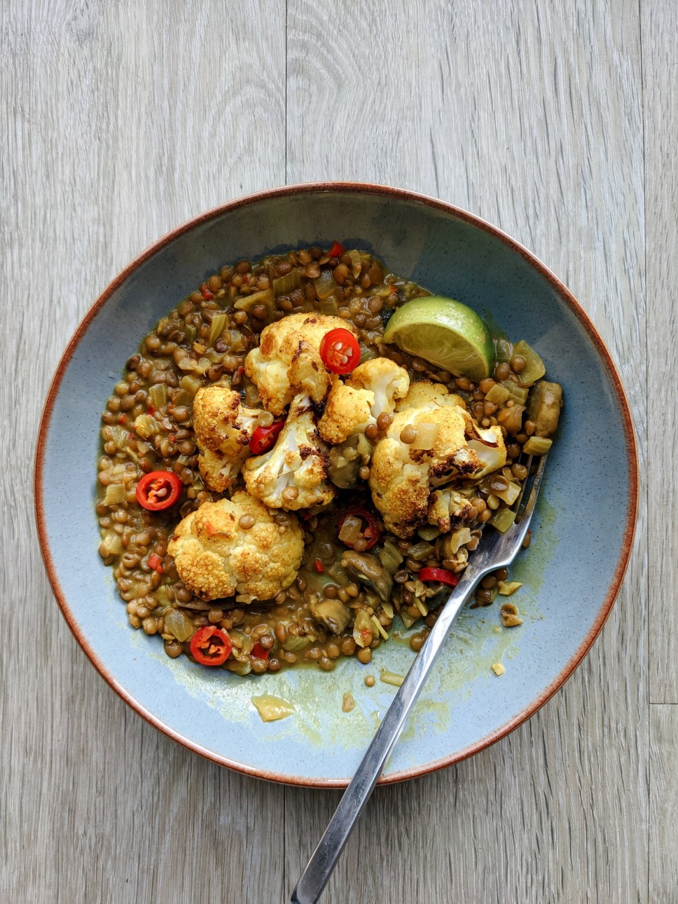 Roasted Cauliflower and Speedy Mushroom Dhal – Oh My Nosh
